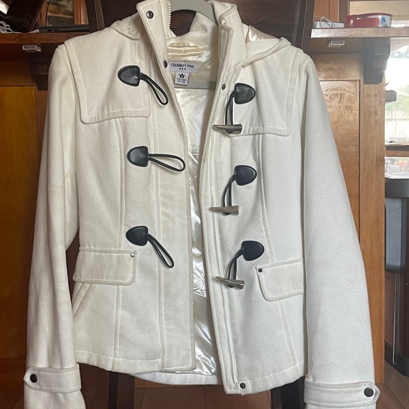 Celebrity Pink | Jackets & Coats | Celebrity Pink White Toggle Utility ...